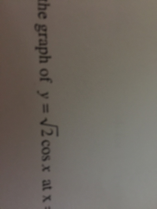 Solved Derivative ? the graph of y = squareroot 2 cos x at | Chegg.com