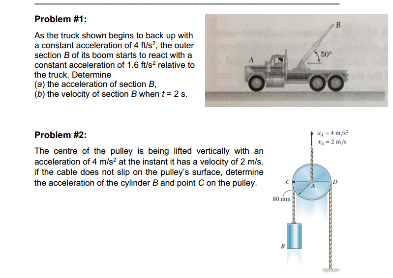 Solved Problem #1: As the truck shown begins to back up with | Chegg.com