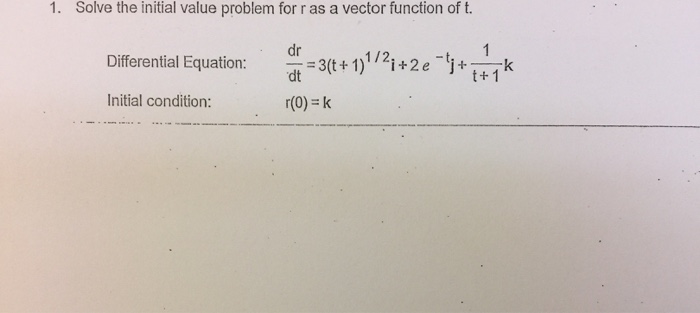 Solved Solve The Initial Value Problem For R As A Vector 4189