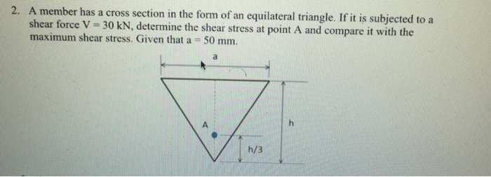 Solved 2. A member has a cross section in the form of an | Chegg.com
