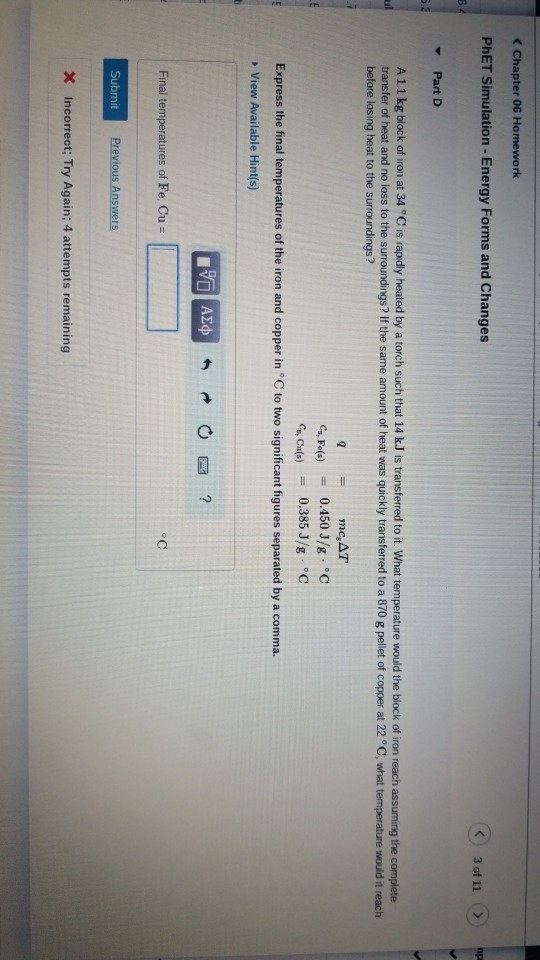 Solved K Chapter 06 Homework PhET Simulation - Energy Forms | Chegg.com