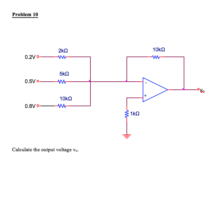 Solved Problem 10 0.2Vo 0.5V o 0.8V o Calculate the output | Chegg.com
