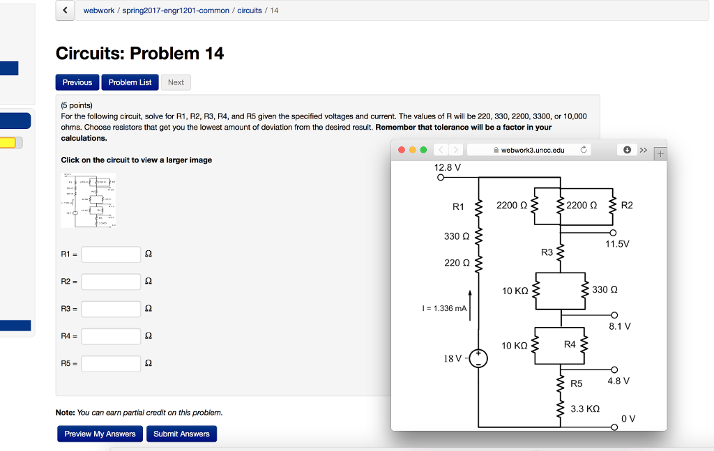 Solved For the following circuit, solve for R1, R2, R3, R4, | Chegg.com