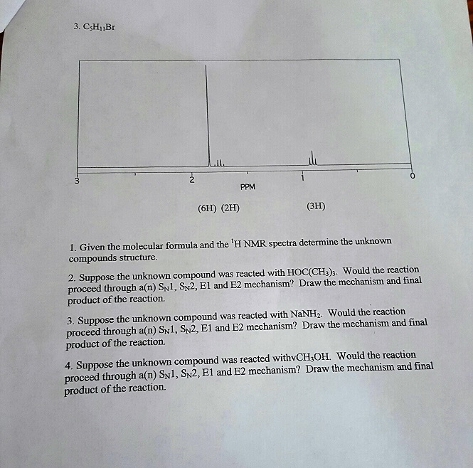 Solved Given the molecular formula and the^IH NMR spectra | Chegg.com
