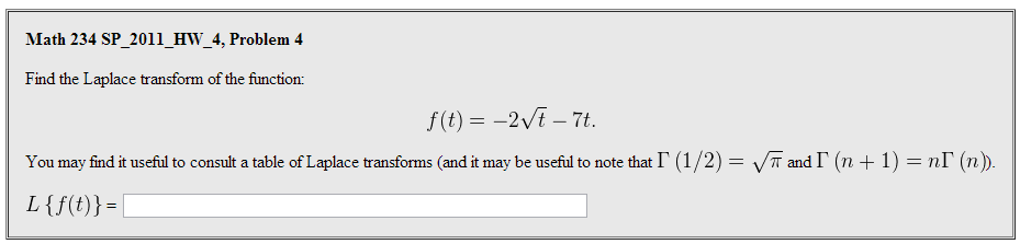 Solved Find the Laplace transform of the function: f(t) = | Chegg.com