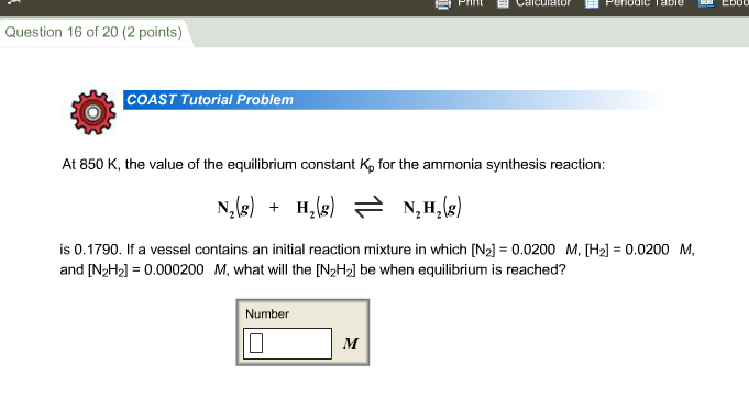 Solved At 850 K, the value of the equilibrium constant Kp | Chegg.com