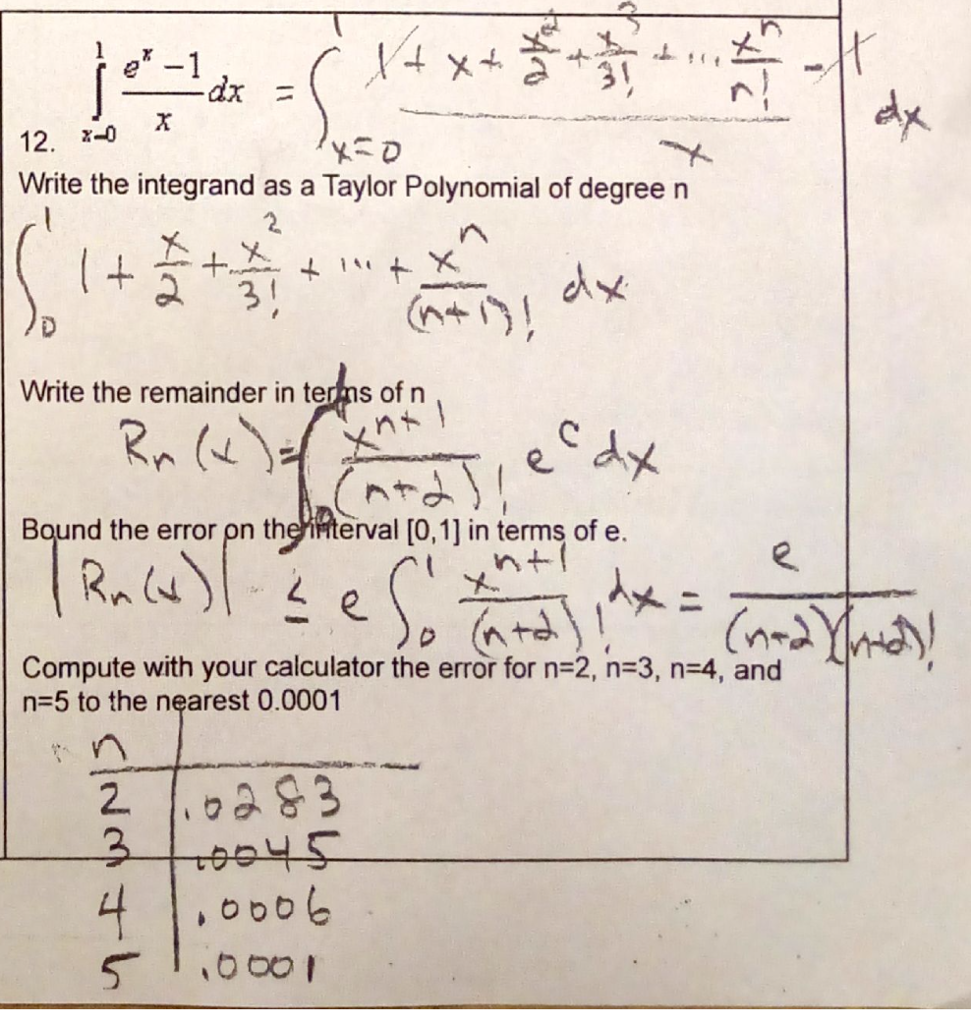 Solved e -1 dx 12. 2-0 Write the integrand as a Taylor | Chegg.com