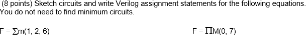 Solved (8 points) Sketch circuits and write Verilog | Chegg.com Solved (8 points) Sketch circuits and write Verilog | Chegg.com