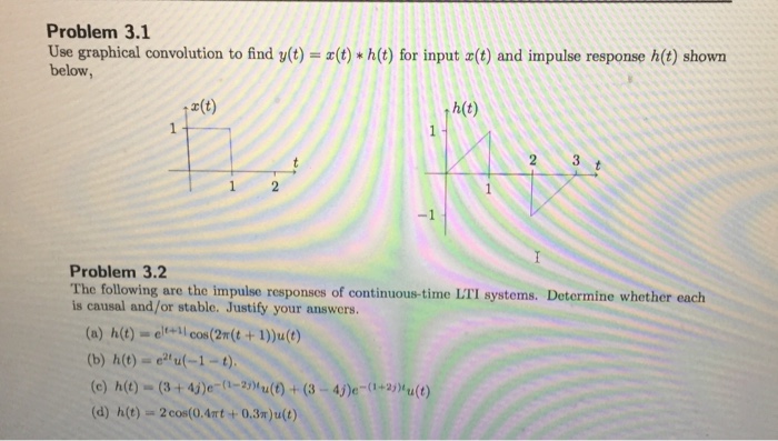 Solved Use graphical convolution to find y(t) = x(t) = h(t) | Chegg.com