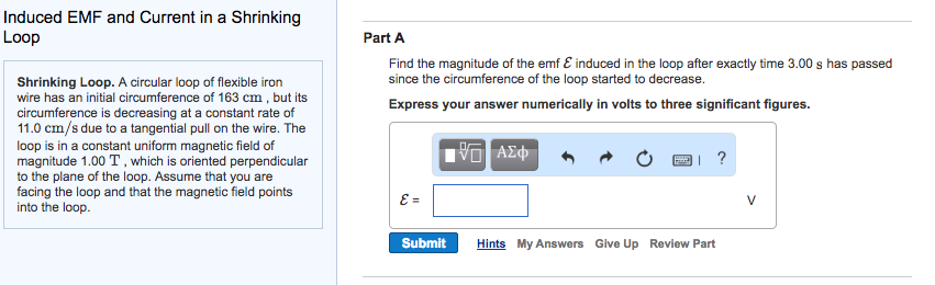 Solved A circular loop of flexible iron wire has an initial | Chegg.com