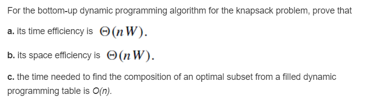 Solved For The Bottom Up Dynamic Programming Algorithm For