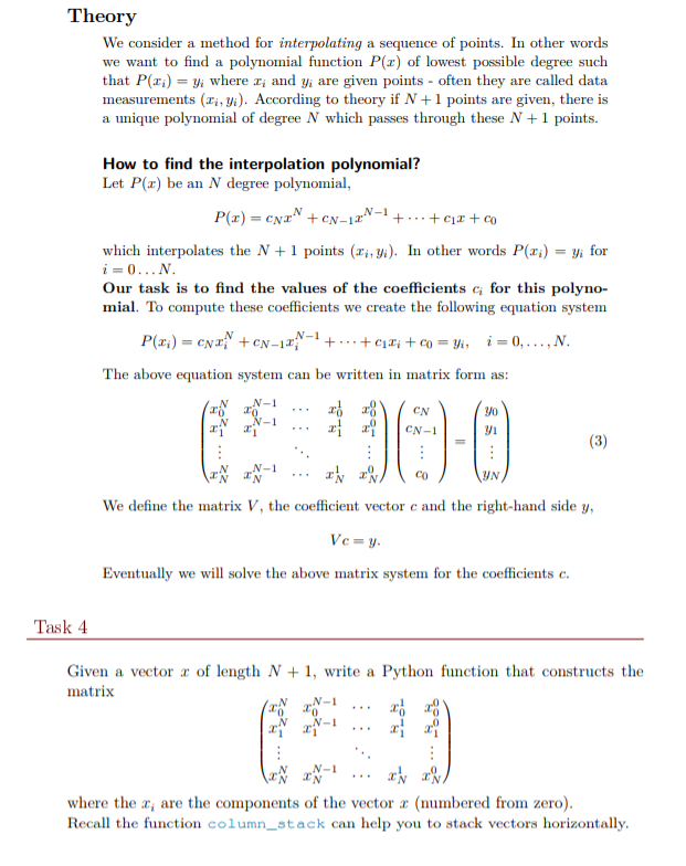 Theory We consider a method for interpolating a | Chegg.com