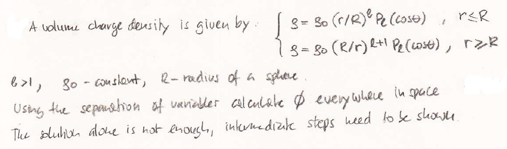 Solved A volume change density is given by {s = so (r/R)^l | Chegg.com