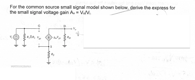 Solved For the common source signal model shown below, | Chegg.com