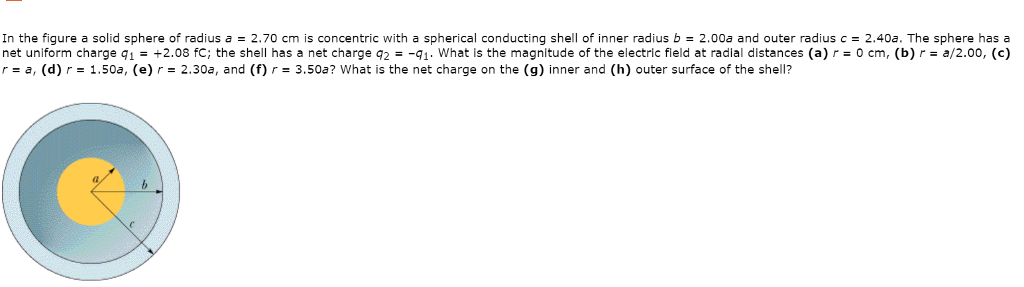 Solved In the figure a solid sphere of radius a = 2.70 cm is | Chegg.com