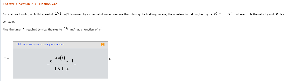 Solved A rocket sled having an initial speed of 191 mi/h is | Chegg.com
