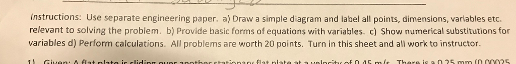 Solved Instructions: Use separate engineering paper. a) Draw | Chegg.com
