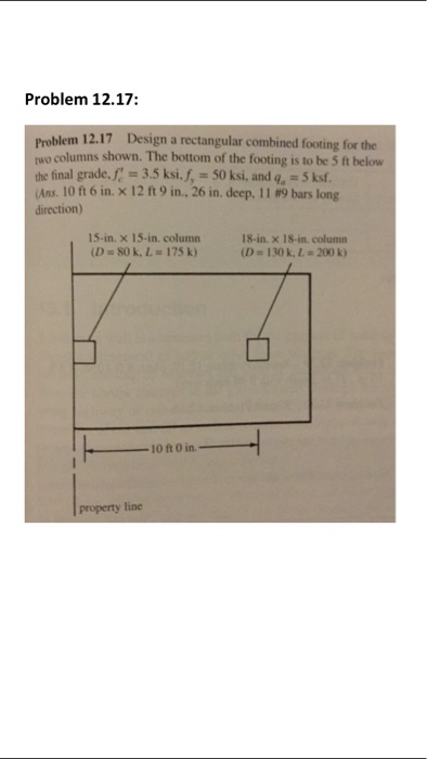 Solved Design a rectangular combined footing for the two | Chegg.com