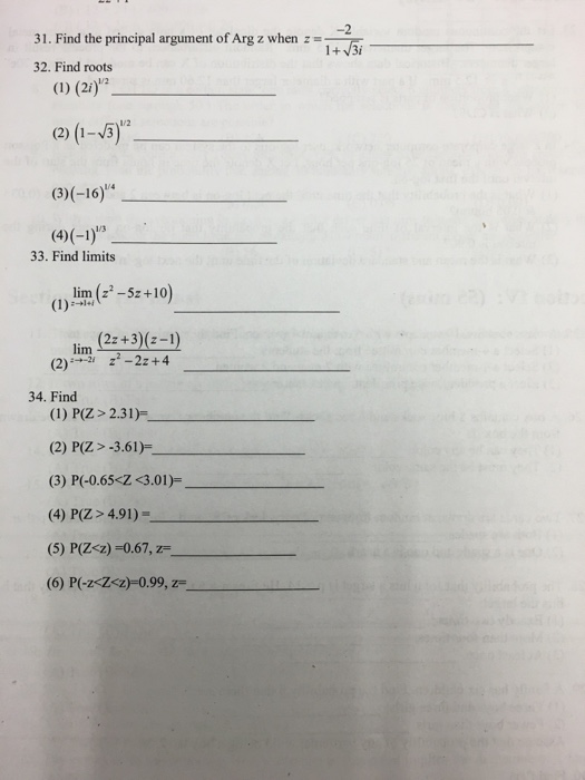 Solved Find the4 principal argument of Arg z when z = | Chegg.com