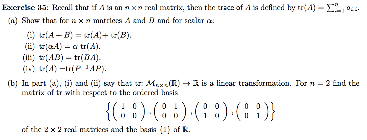 Solved Recall that if A is an n times n real matrix, then | Chegg.com