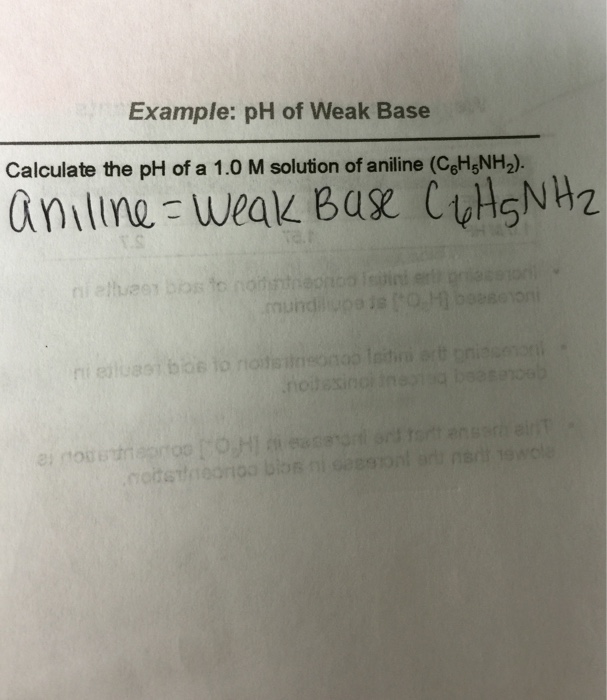 Solved Calcilater the pH of a 1.0M solution of aniline | Chegg.com
