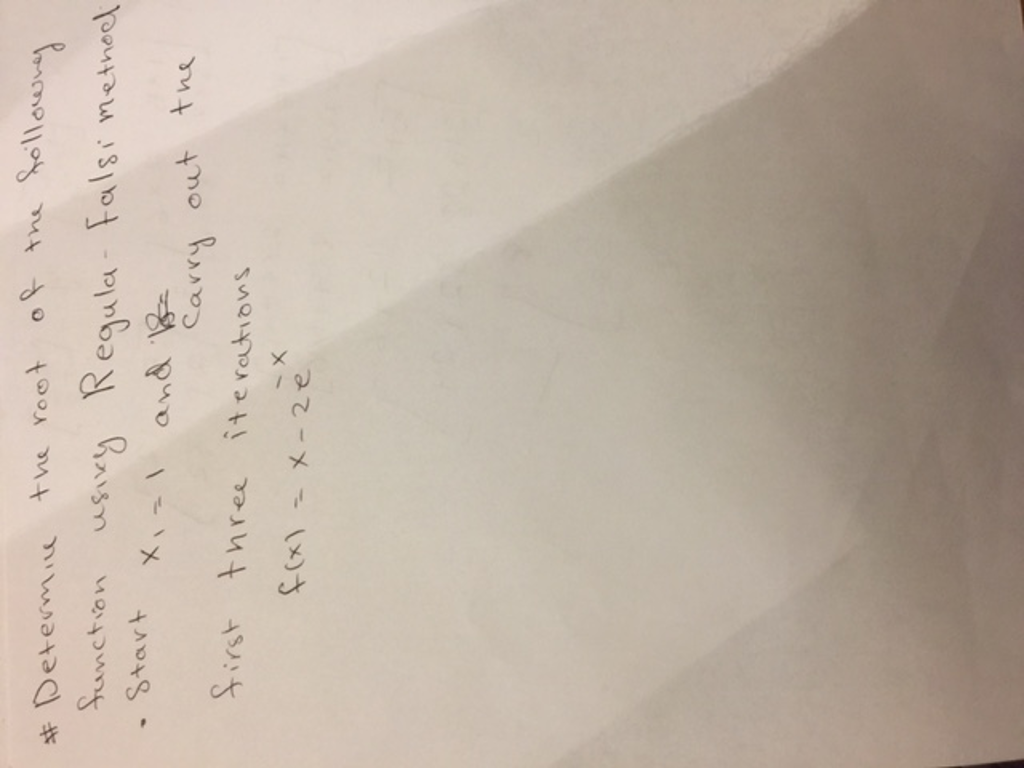 Solved Determine the root of the following function using | Chegg.com