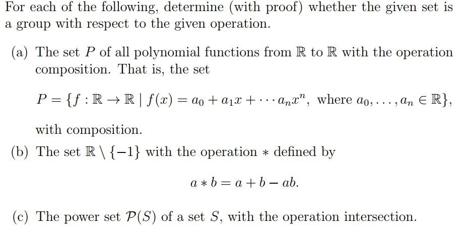 Solved For each of the following, determine (with proof) | Chegg.com