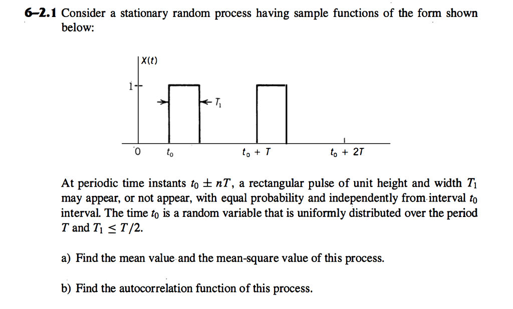 Consider a stationary random process having sample | Chegg.com