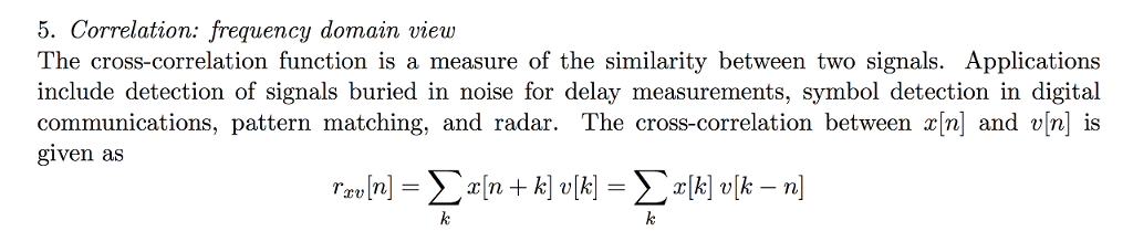 Solved 5. Correlation: frequency domain view The | Chegg.com