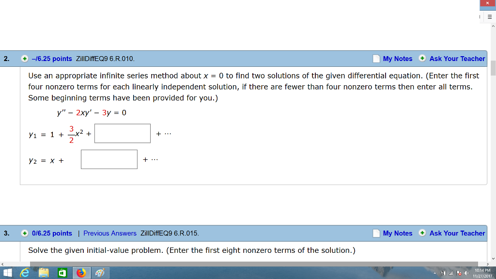 Solved 2 -/6.25 points ZillDiffEQ9 6.R.010 My Notes Ask Your | Chegg.com Solved 2 -/6.25 points ZillDiffEQ9 6.R.010 My Notes Ask Your | Chegg.com