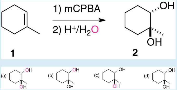 Solved Treatment of alkene 1 with mCPBA, and then treating | Chegg.com
