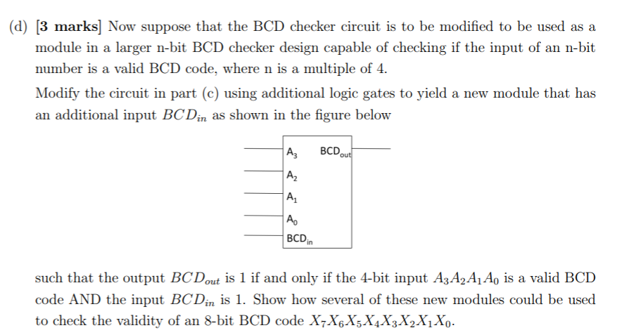 Solved 5. [10 marks] You are to design a circuit, called a | Chegg.com
