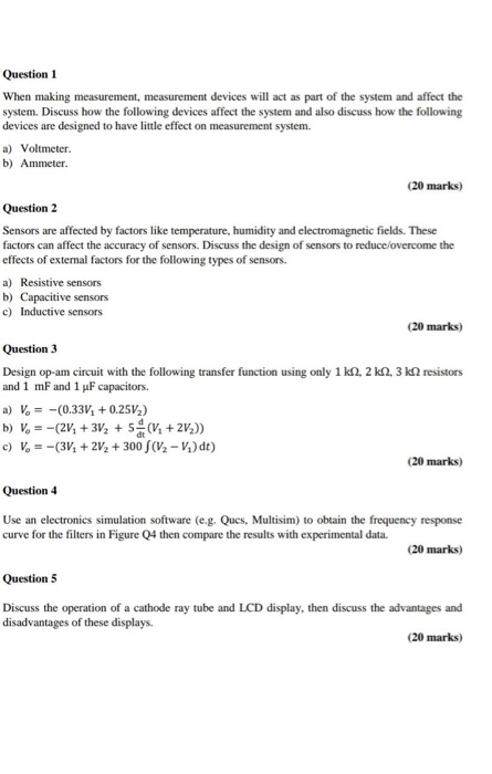 Solved When making measurement, measurement devices will act | Chegg.com