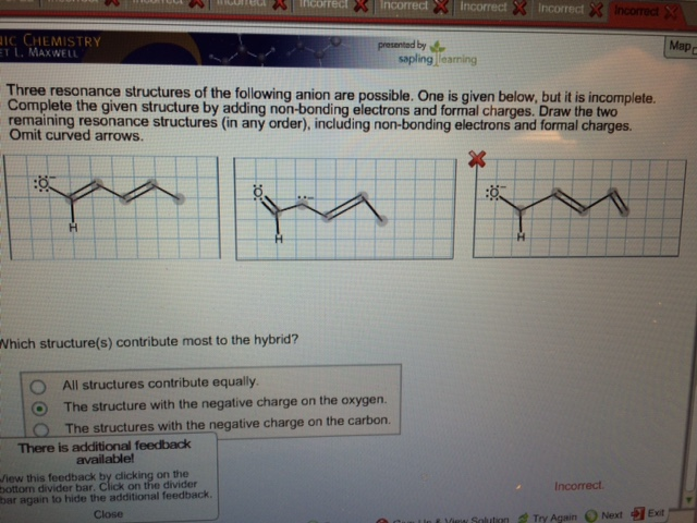 Solved: Three Resonance Structures Of The Following Anion ... | Chegg.com