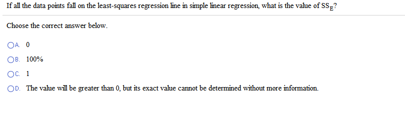 Solved If all the data points fall on the least-squares | Chegg.com