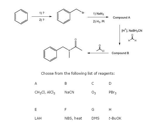 Solved Choose from the following list of reagents: | Chegg.com