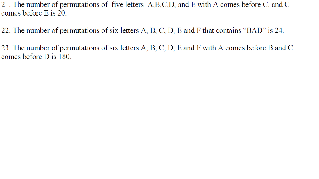 Solved The Number Of Permutations Of Five Letters A B C