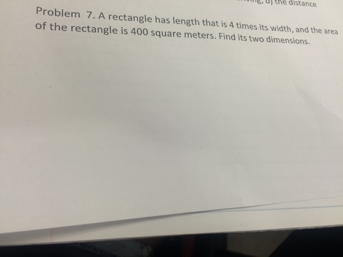 Solved A rectangle has length that is 4 times its width, and | Chegg.com