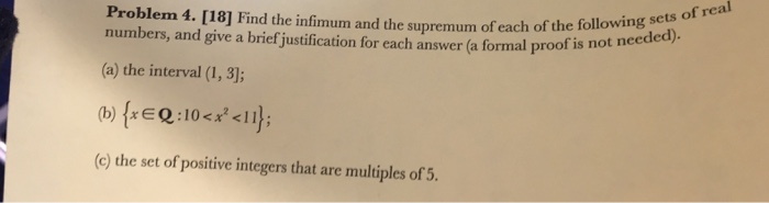 Solved Find the infimum and the supremum of each of the | Chegg.com