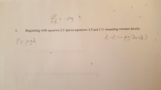 Solved Beginning with equation 2.1 derive equations 2.9 and | Chegg.com