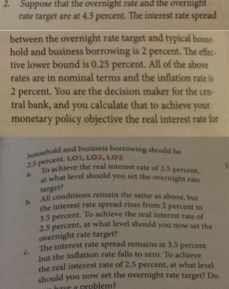 Solved 2. Suppose that the overnight rate and the overnight | Chegg.com