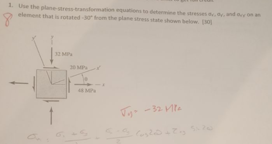 Solved Use the plane-stress-transformation equations to | Chegg.com