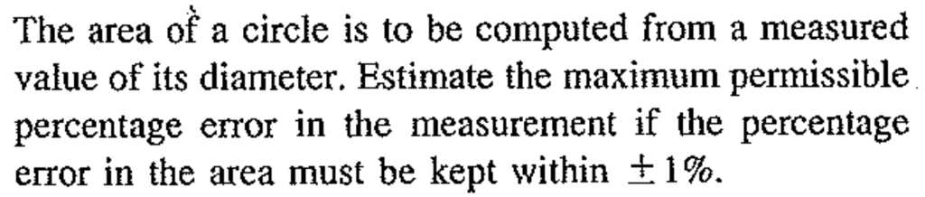 Solved The area of a circle is to be computed from a | Chegg.com