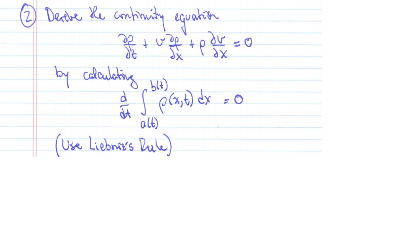 Solved Derive the continuity equation partial differential | Chegg.com