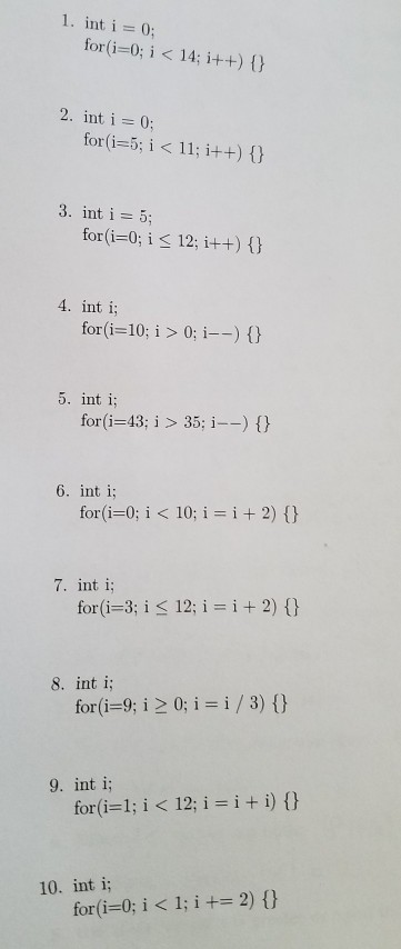Solved 1, int i=0; for(i=0; i