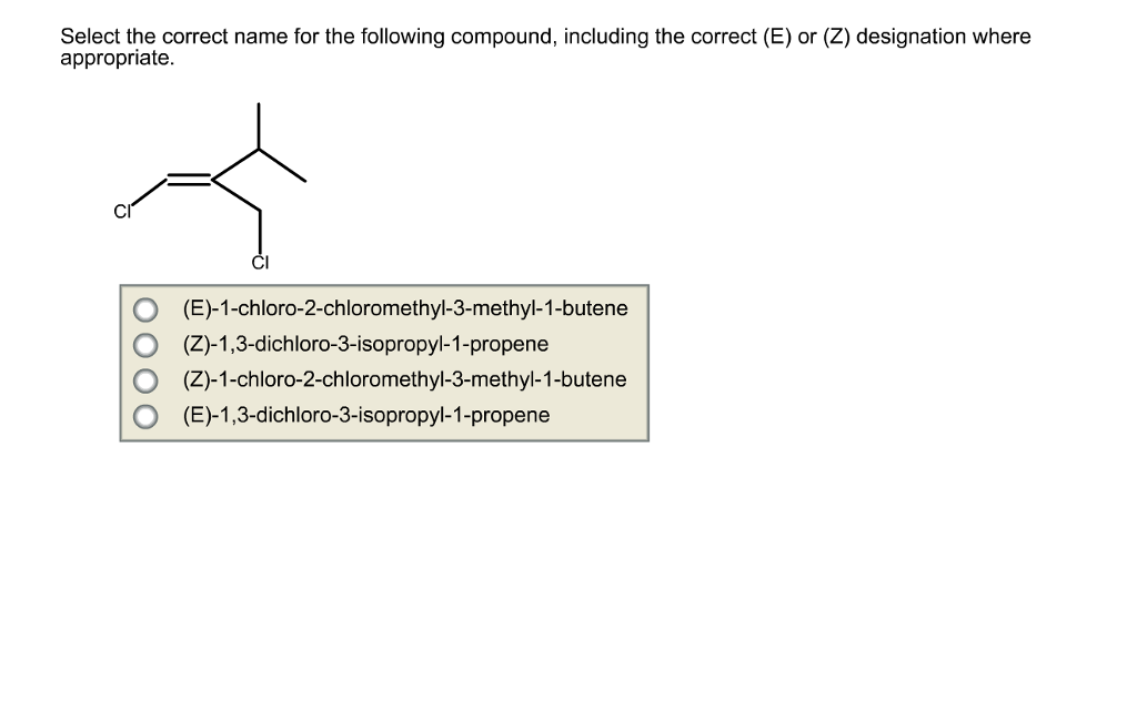 Solved Select the correct name for the following compound, | Chegg.com