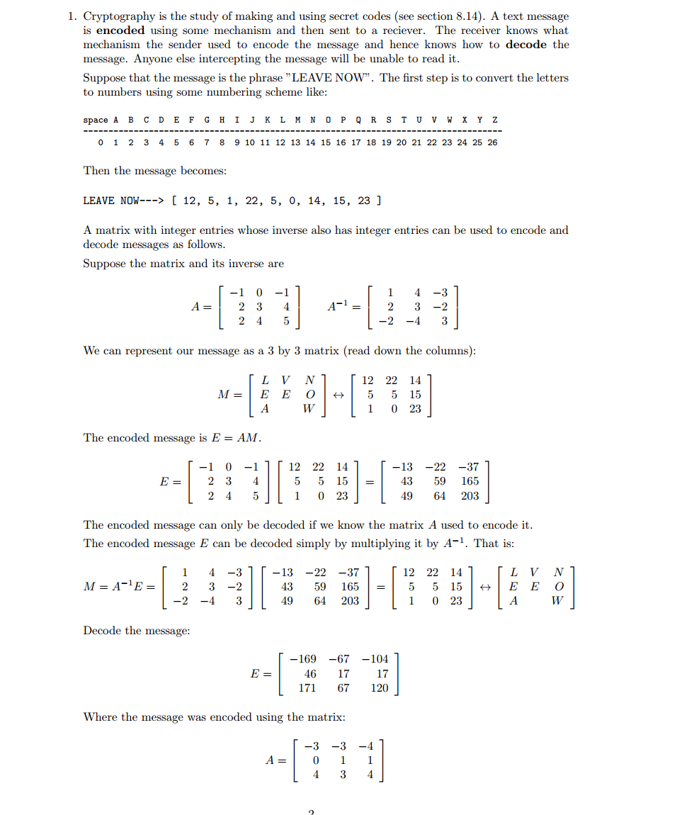 Solved Cryptography is the study of making and using secret | Chegg.com
