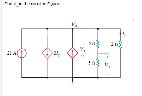 Solved Find Vo in the circuit in Figure. | Chegg.com