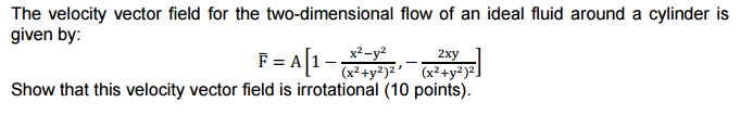 Solved The velocity vector field for the two-dimensional | Chegg.com