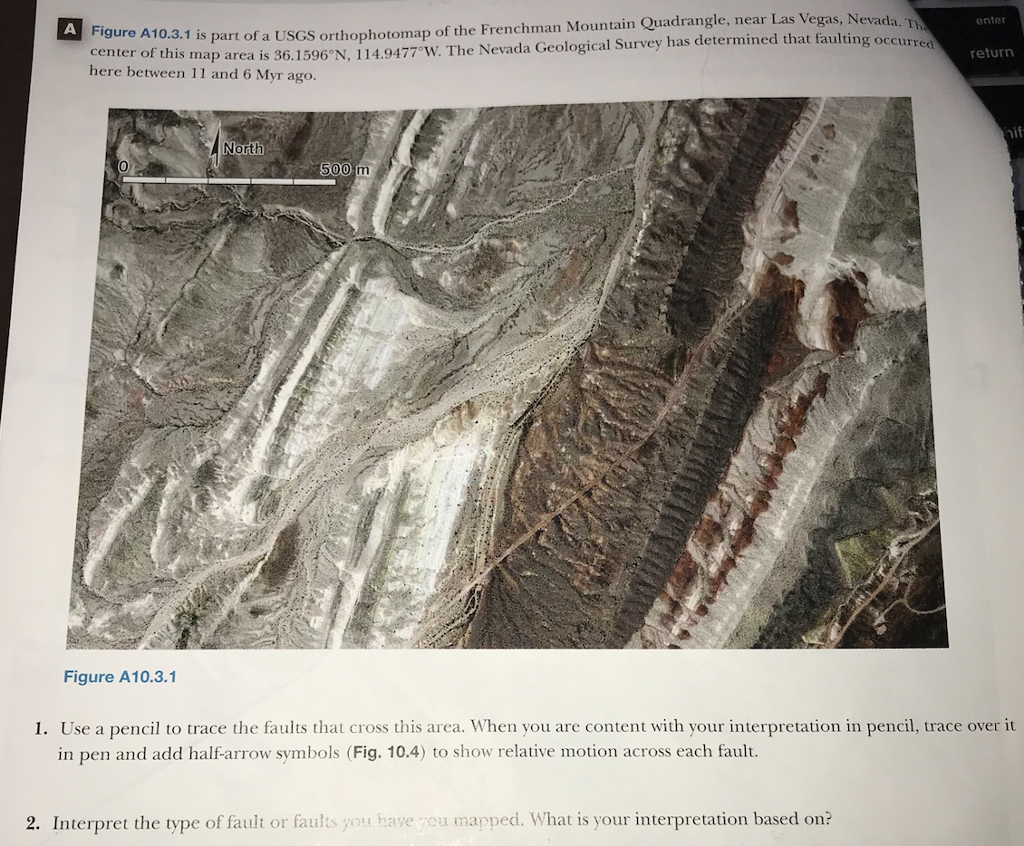 Solved is part of a USGS orthophotomap of the Frenchman | Chegg.com